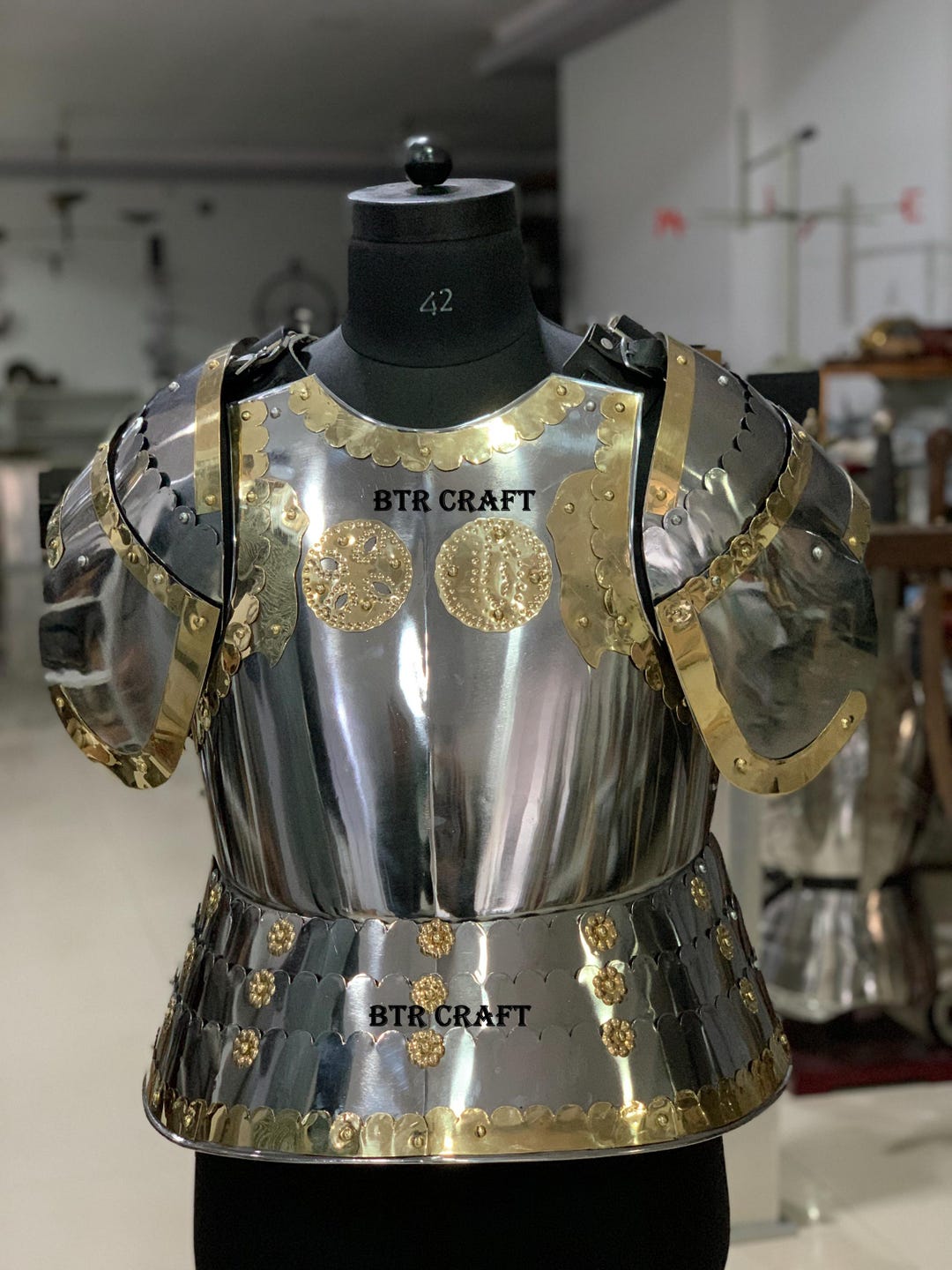 Medieval Lady Armor Breastplate W/shoulder Guard-18gauge Steel Perfect ...