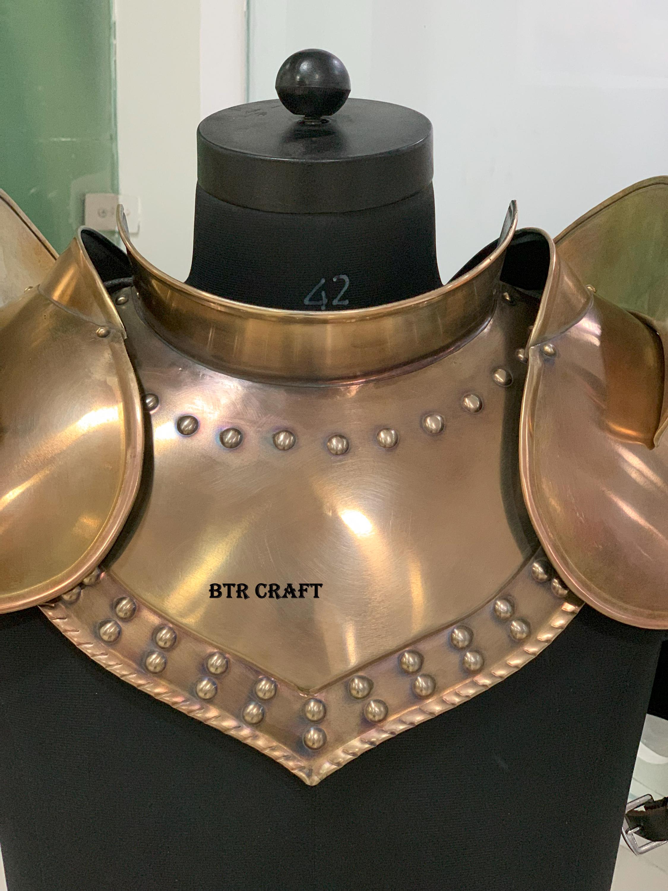 Medieval Knight Antique Roman Shoulder Guard W/ Gorget - LARP SCA ...