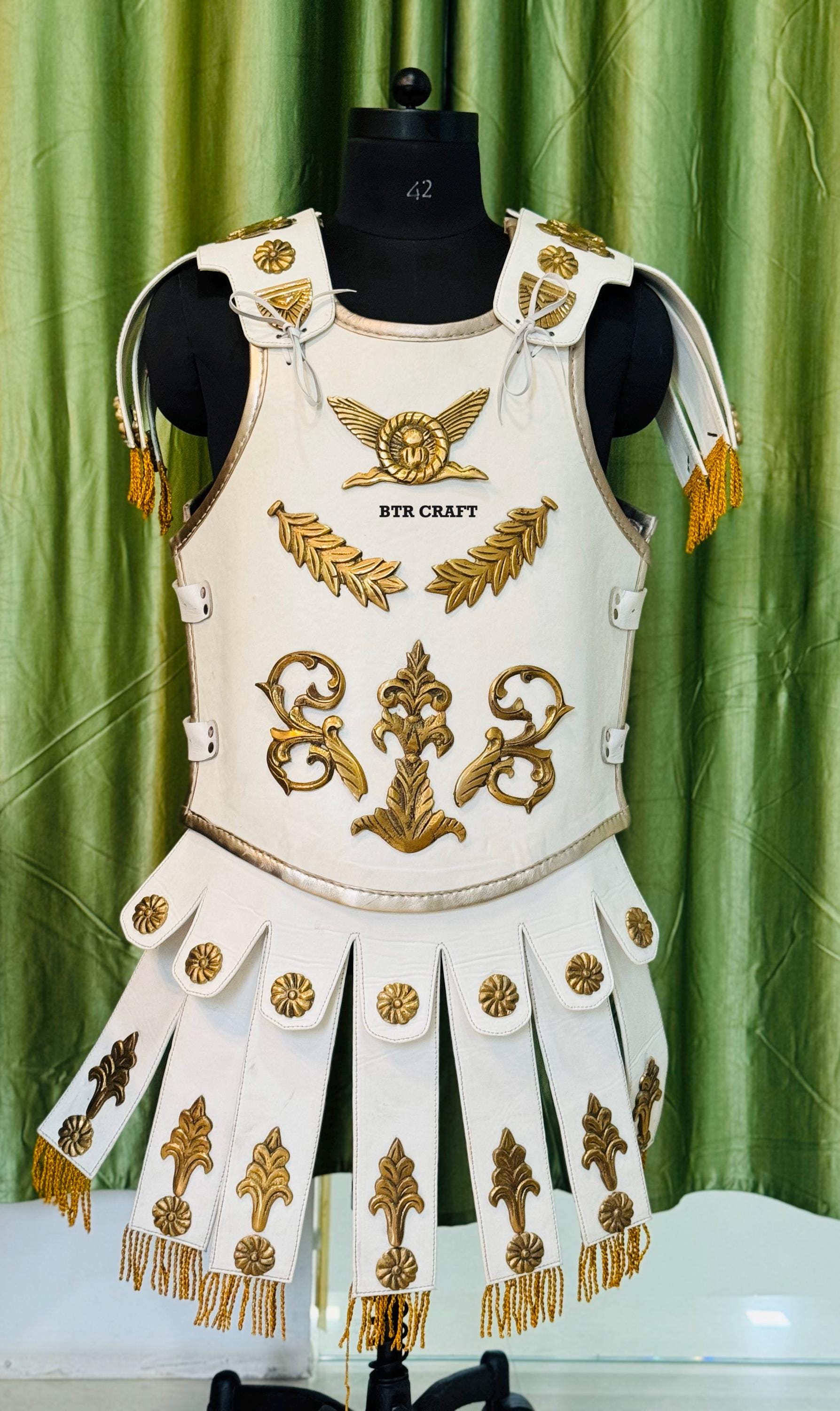 Greek Roman Armor King Richard Burton White Leather Costume Tunic Cape ...