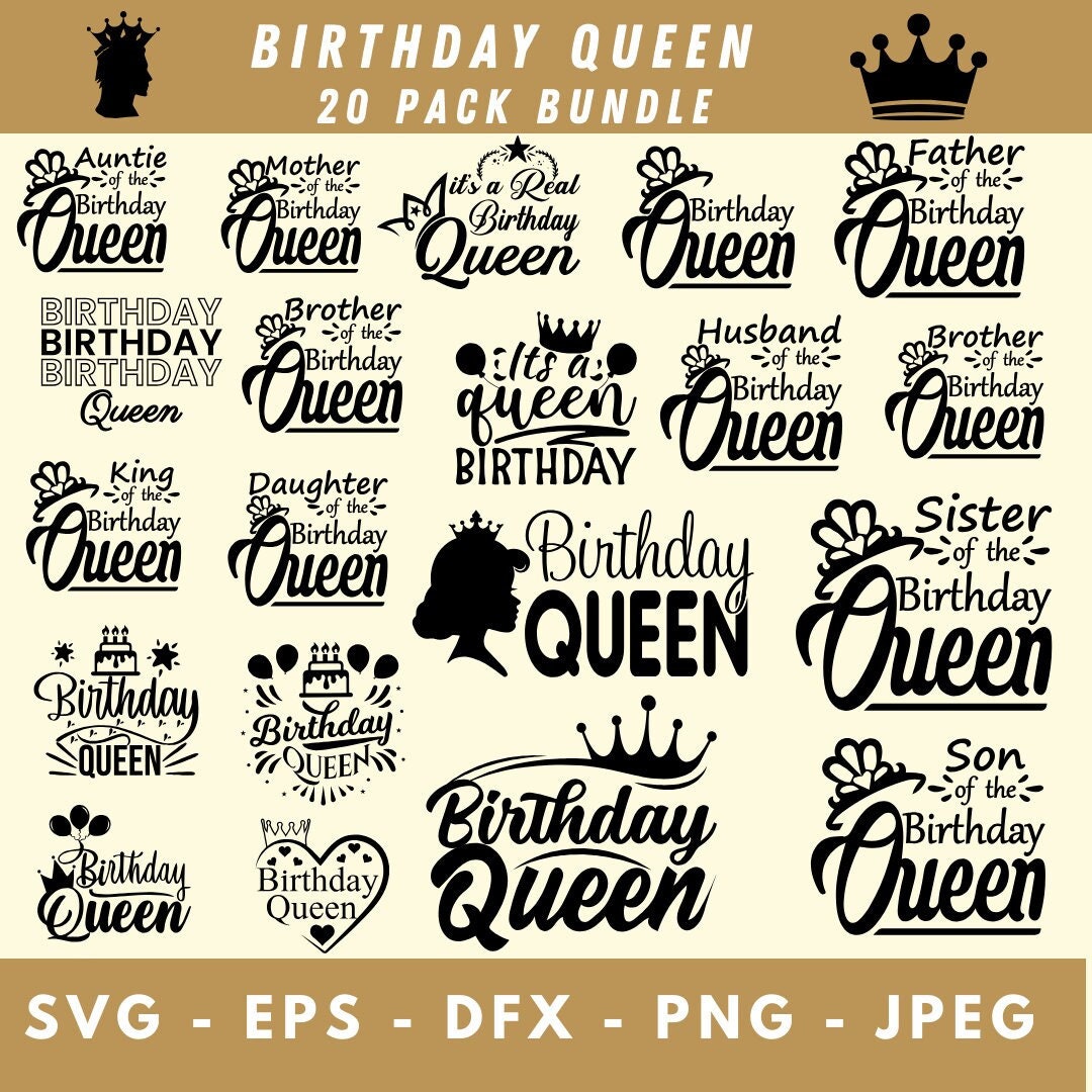 Cumpleaños Reina Svg, Cumpleañera Svg, Camisa de Cumpleaños, Cumpleaños ...