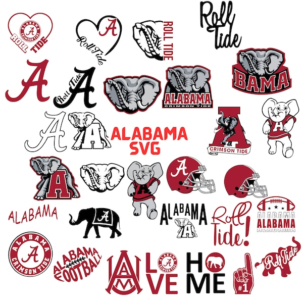 Alabama Crimson Tide Svg - Etsy