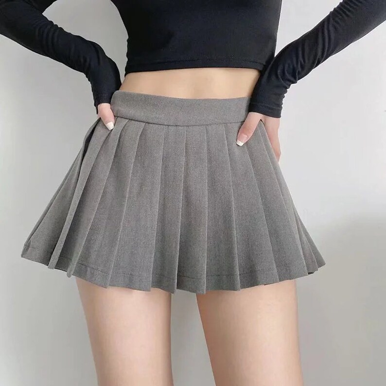 High Waisted Pleated Micro Mini Skirt, Personalized Crop Top Skirt ...