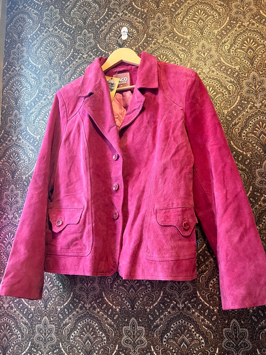 Vintage Pink Suede Jacket - Etsy