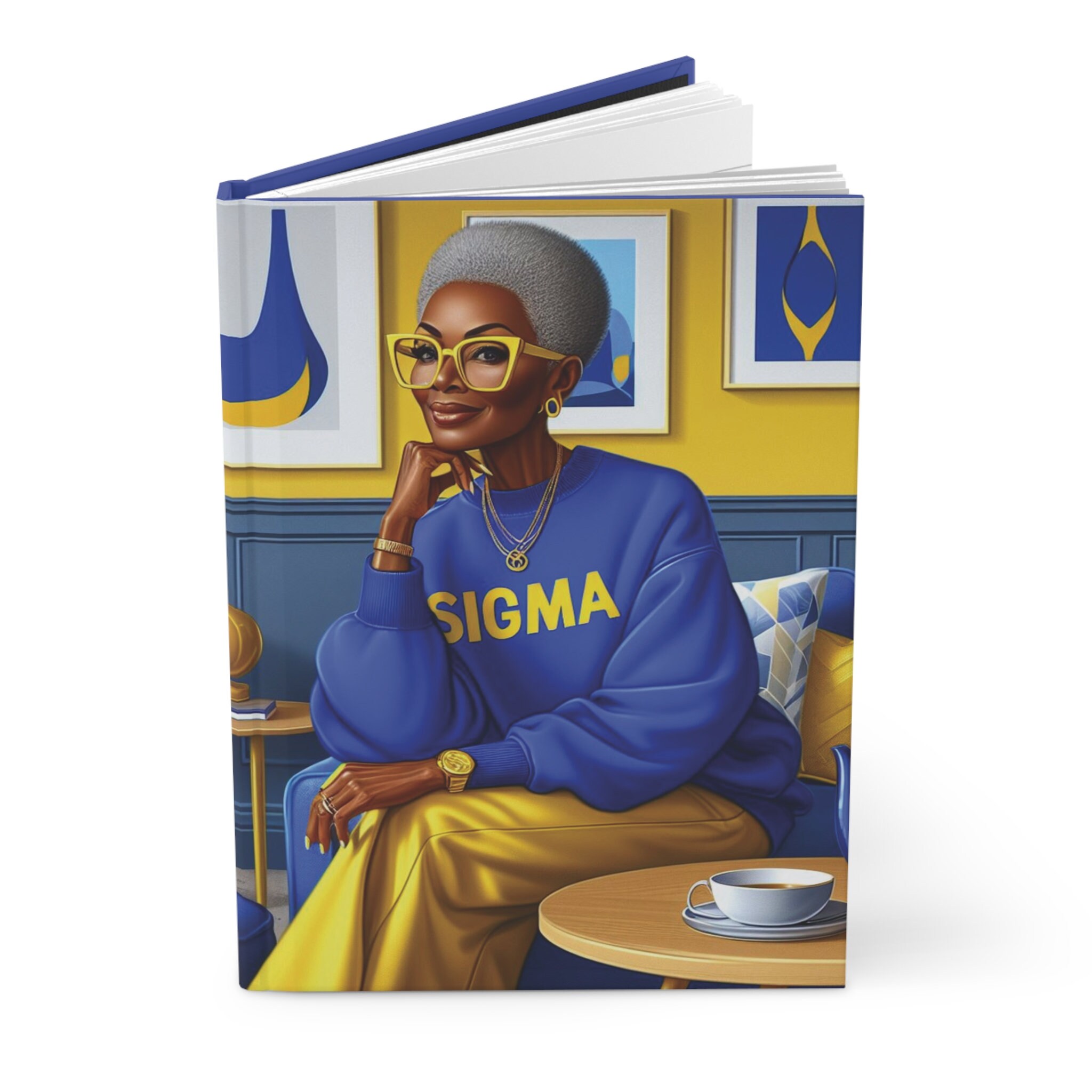 Royal Blue and Yellow Sigma Hardcover Journal Matte - Etsy