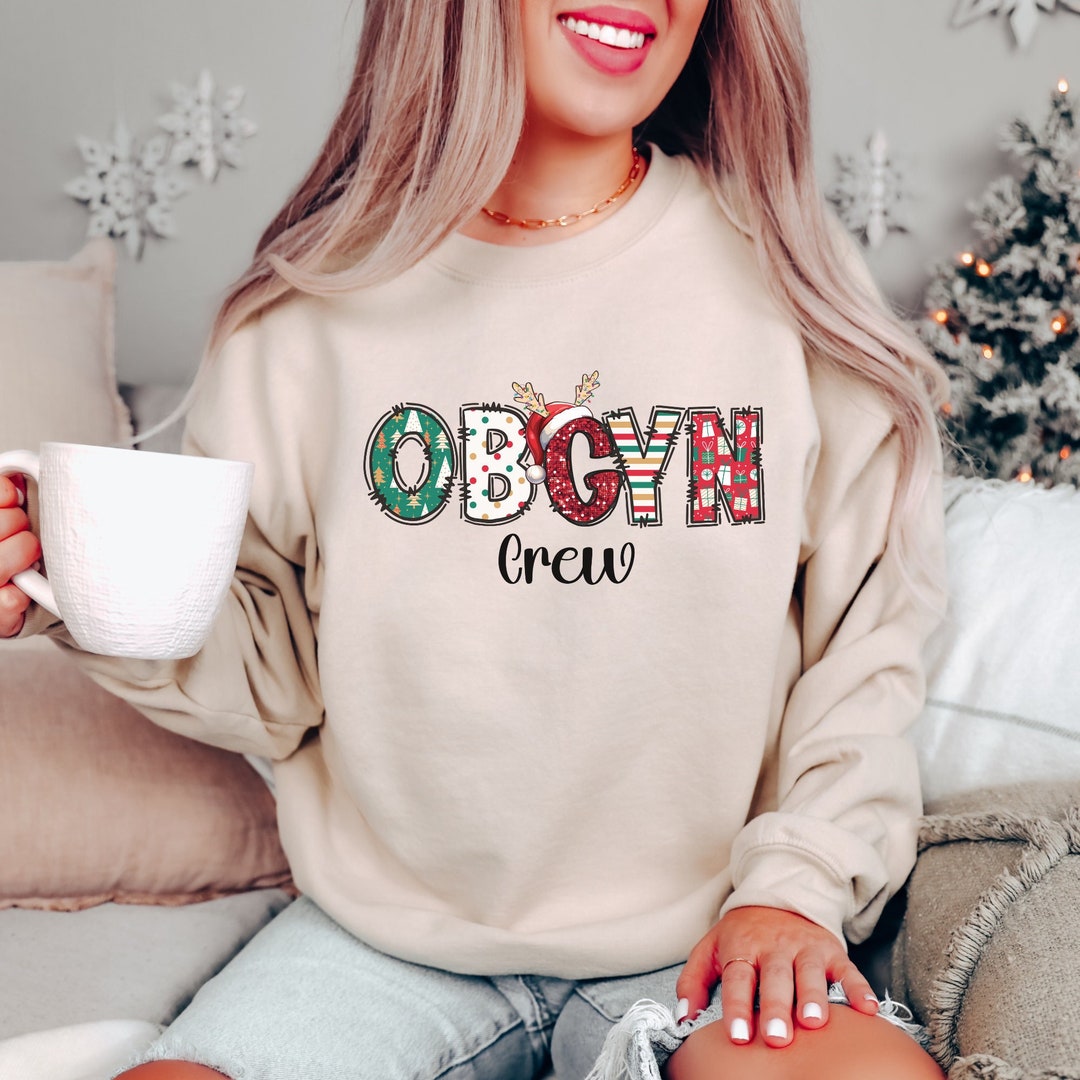 Christmas Obgyn Crew Sweatshirt, Xmas Obstetrics Sweater, OBGYN Crewne ...