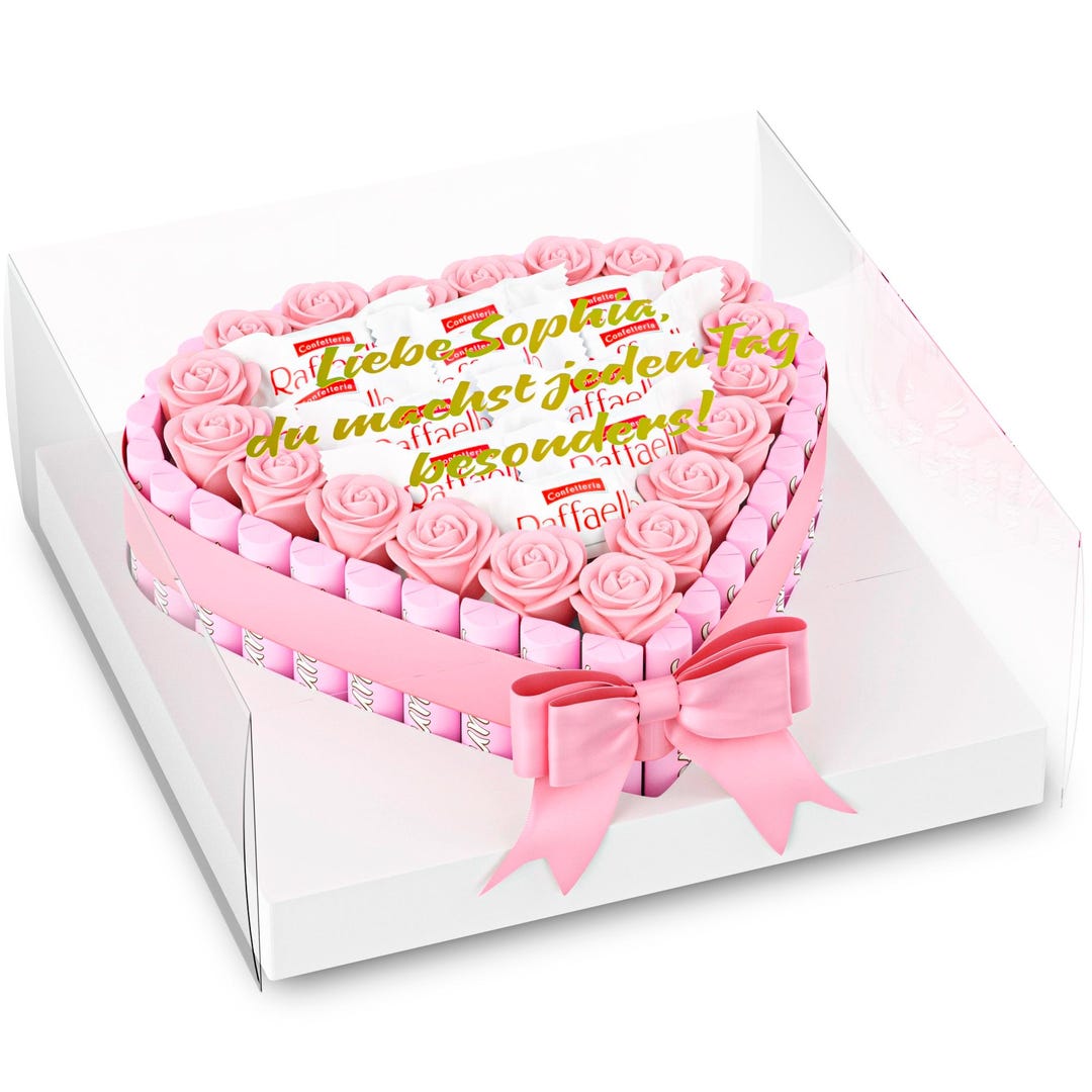 Handmade Heart Cake With Yogurette & Raffaello | Personalized Chocolate ...