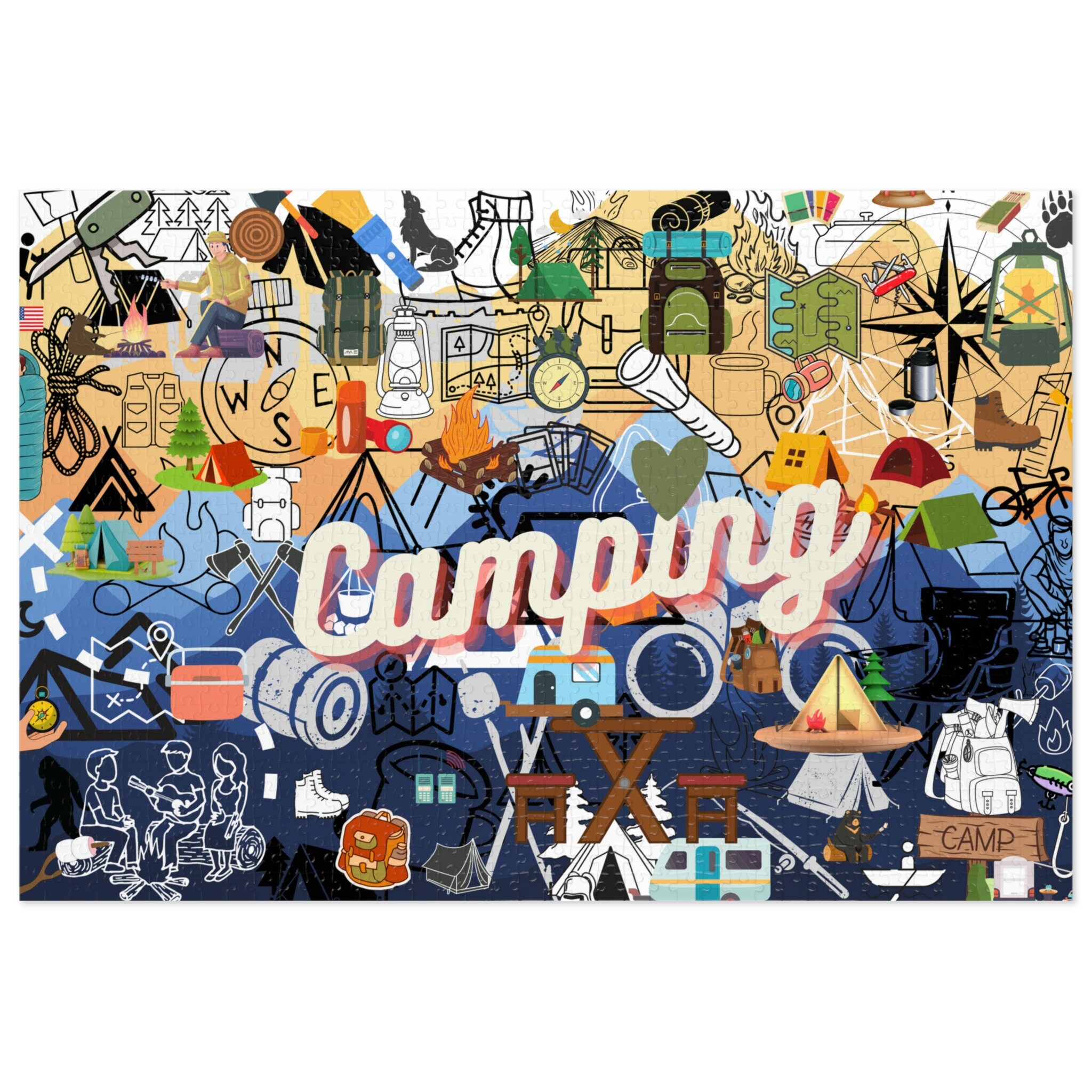 Puzzle, Camping Puzzle, Collage Puzzle, Jigsaw Puzzle, Great Gift Idea ...