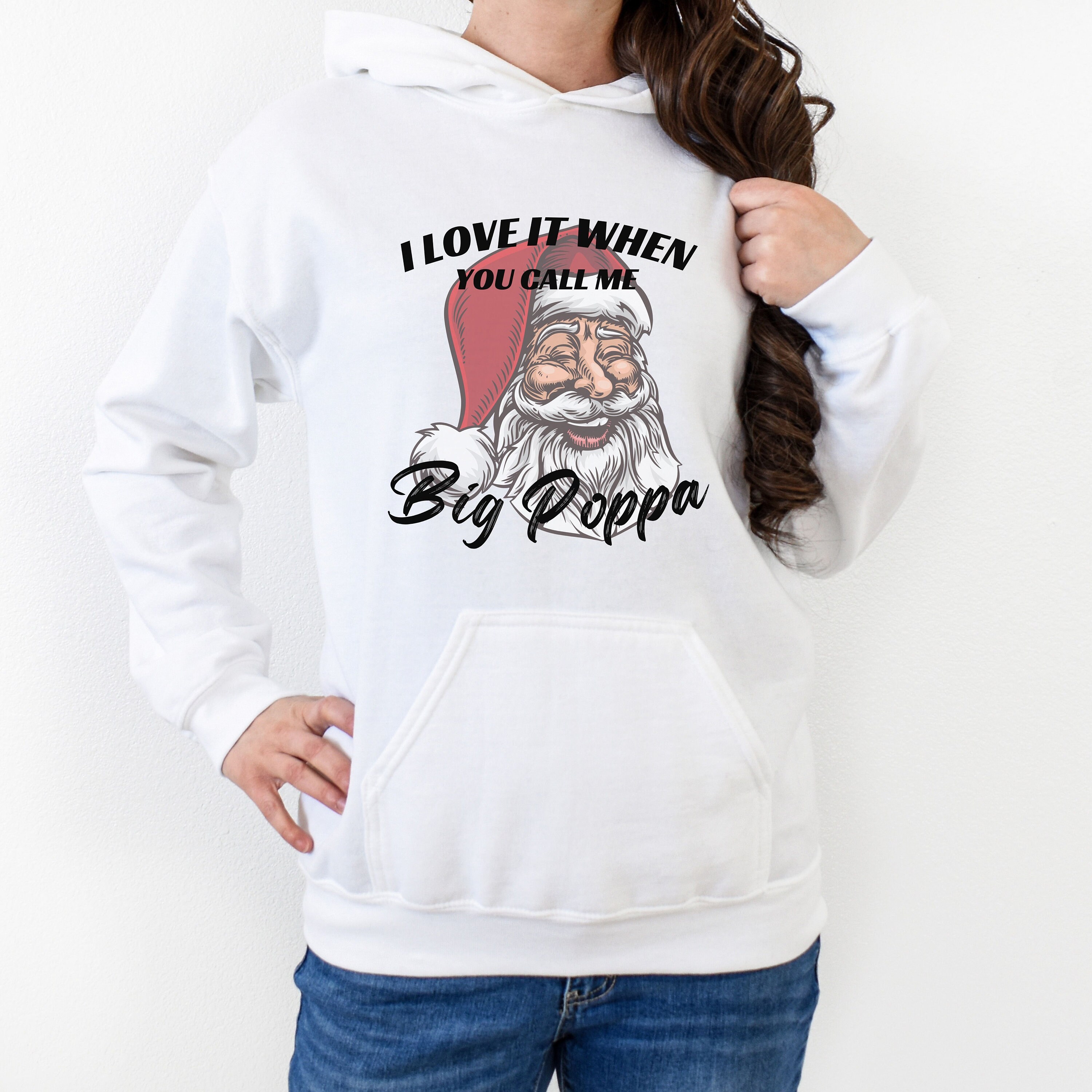 Big Poppa Hoodie Christmas Sweatshirt Santa Sweatshirt - Etsy