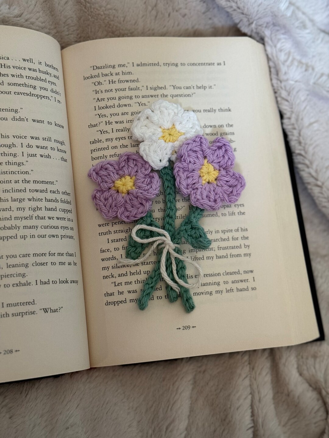 Forget-me-not Pressed Flower Crochet Bookmark - Etsy