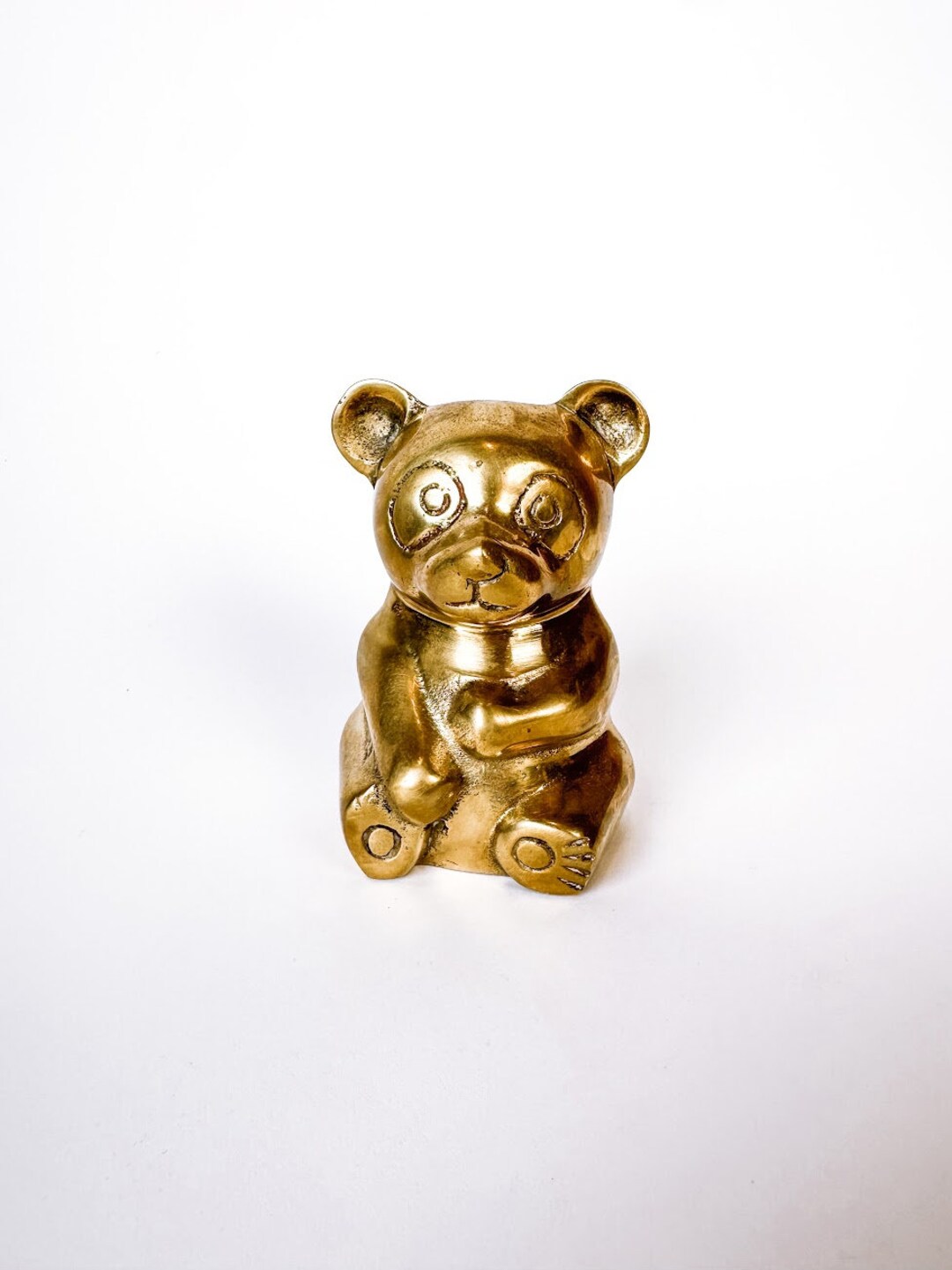 Vintage Solid Brass Panda Bear Figurine - Etsy