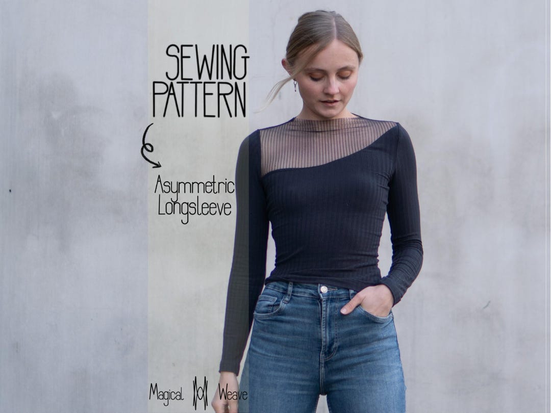 Asymmetrical Top With Transparent Detail ANOUK - PDF Sewing Pattern ...
