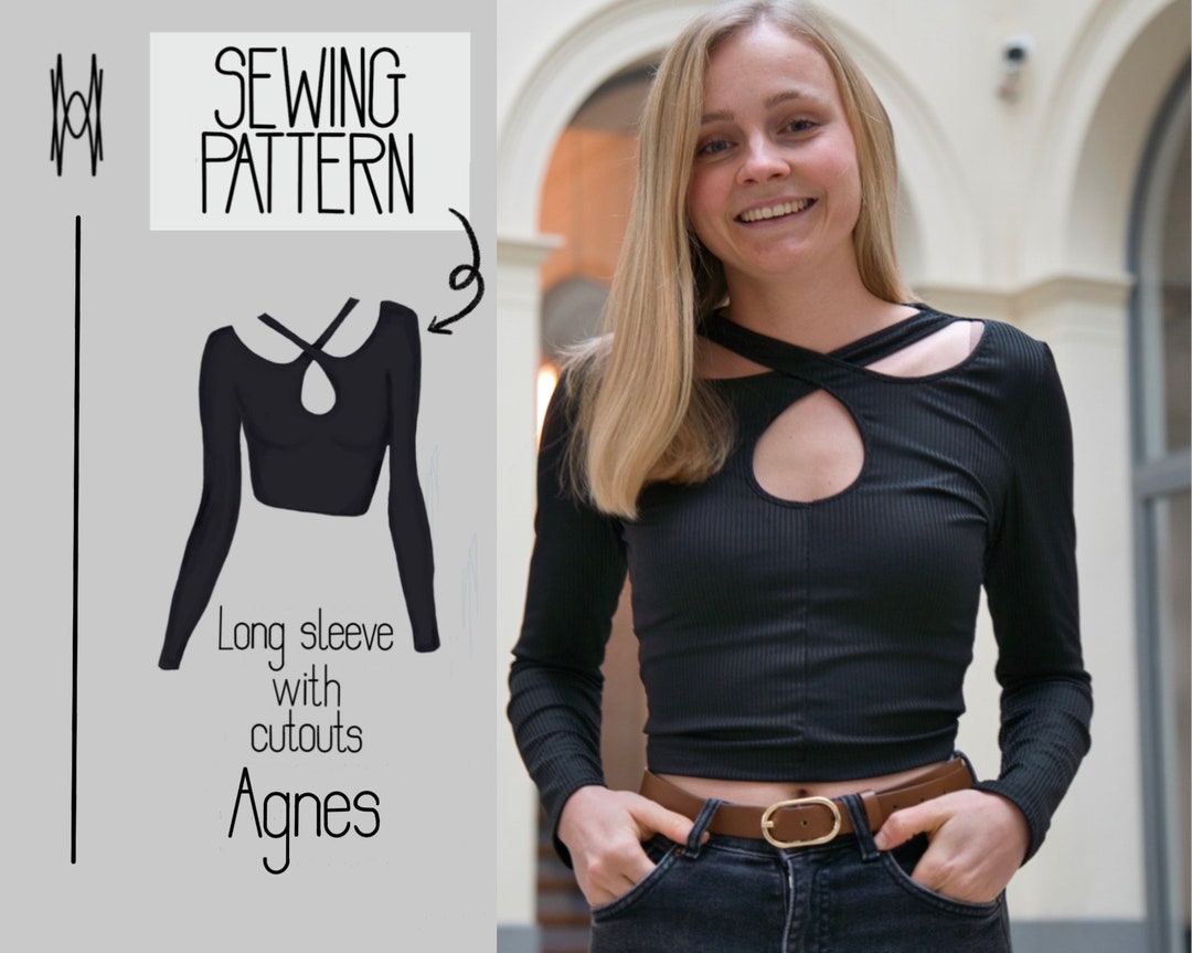 Long Sleeve With Cutouts AGNES - PDF Sewing Pattern - Beginner to ...