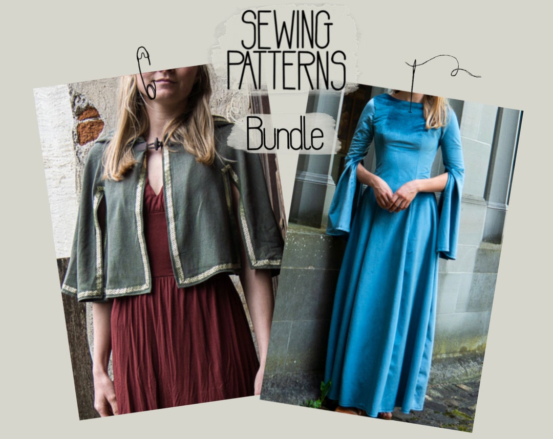 Short Hooded Cape, Sleeve Slits SVANA & Medieval Dress With Bell ...