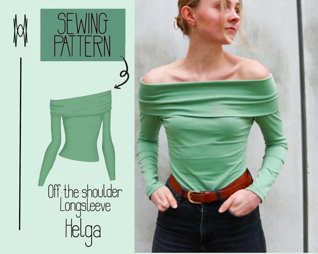 Off-the-shoulder Longsleeve "helga" - PDF Sewing Pattern - Beginner Project - English - Etsy