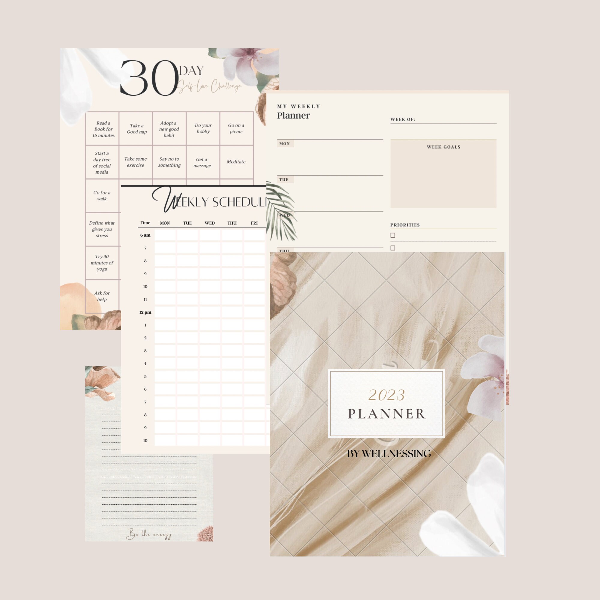 Digital 52 Week Planner for 2023 Self Care & Productivity Weekly ...