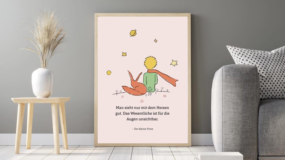 The Little Prince Poster Quote Pink/blue/white – Digital Download ...