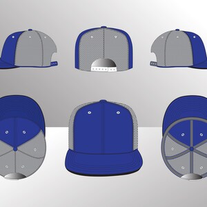 Trucker Mesh Cap Template Vector, Flat Illustration Mockup, Streetwear ...