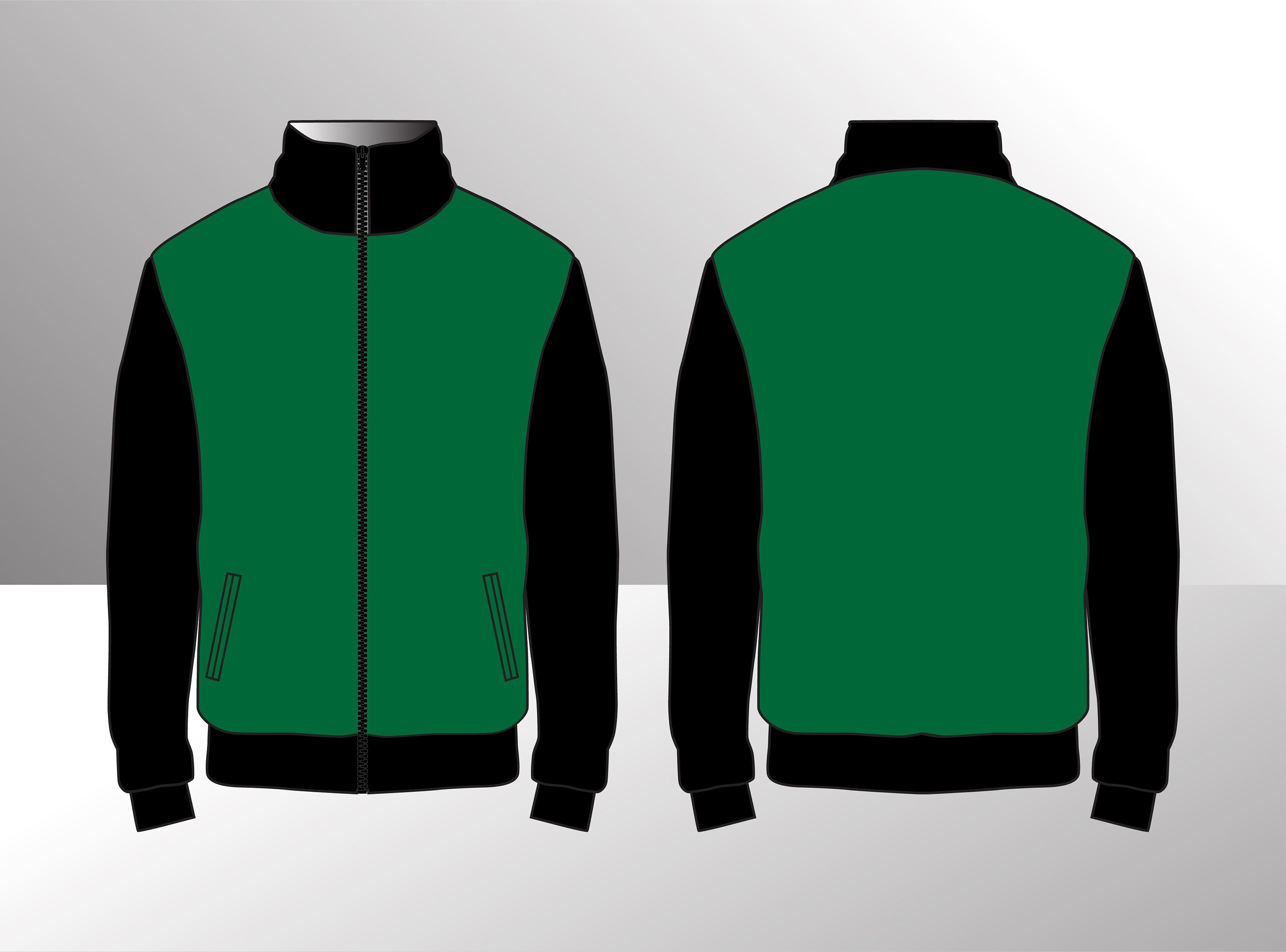 Vector Jacket Template Sweatshirt Mockup Vector Tech Pack - Etsy