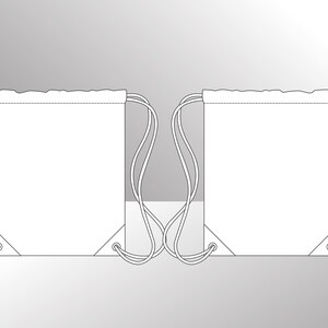 Drawstring Bag, Vector Bag Mockup, Technical Drawing, Fashion Bag, Flat ...