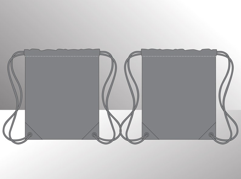 Drawstring Bag, Vector Bag Mockup, Technical Drawing, Fashion Bag, Flat ...