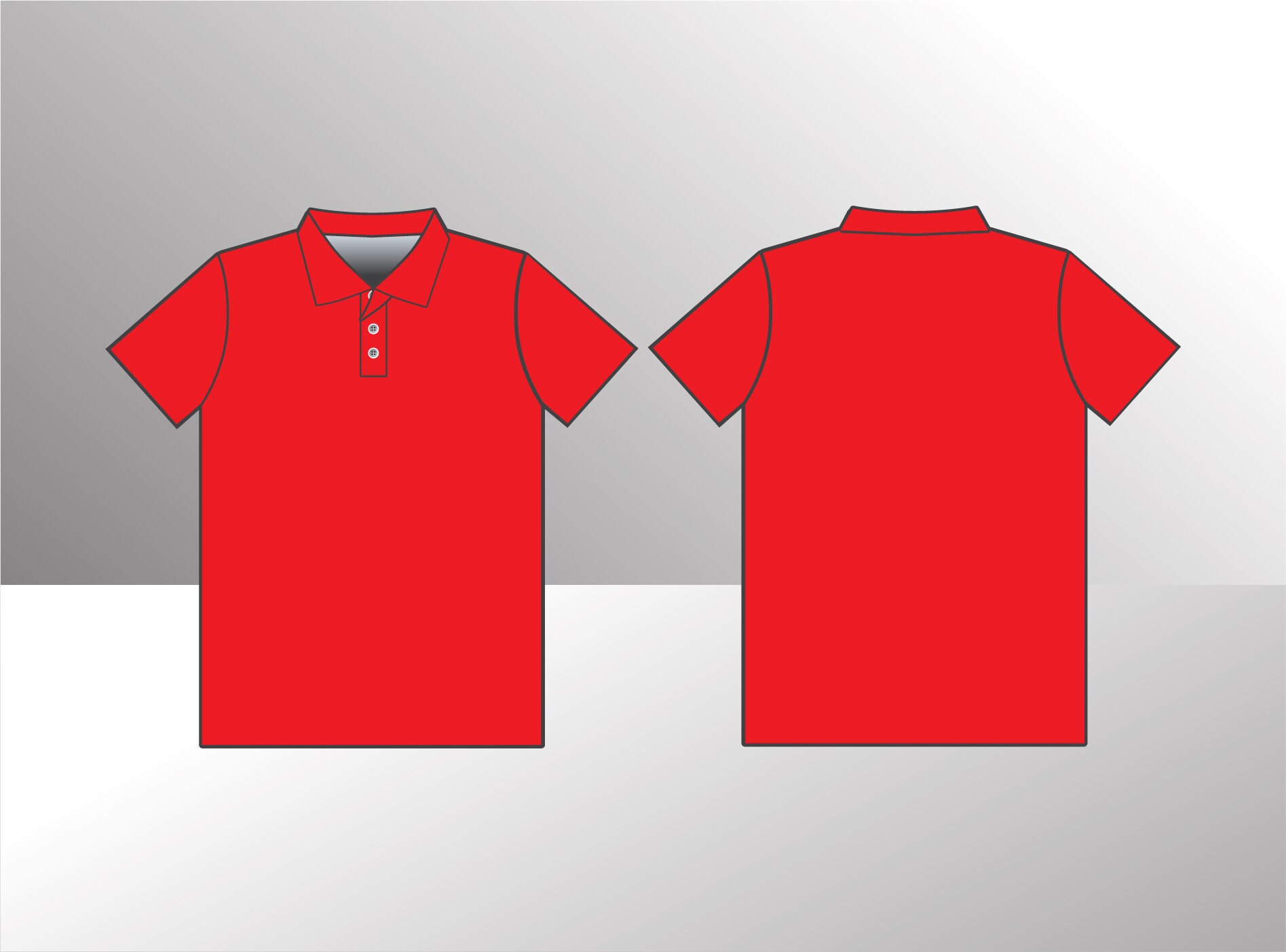 Polo Shirt Mockup, Vector Illustrator Mockup, Procreate Template ...