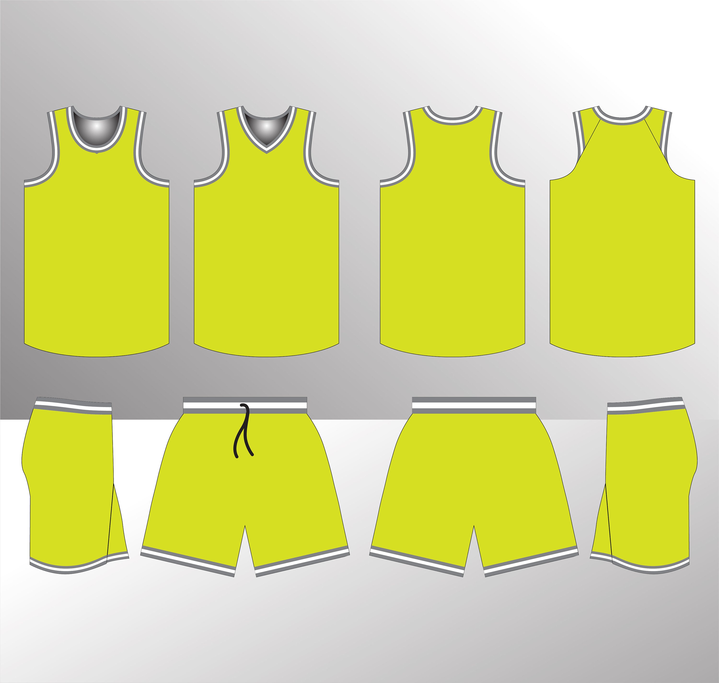 Basketball Set Jersey Mockup Streetwear Vector Template Illustrator ...