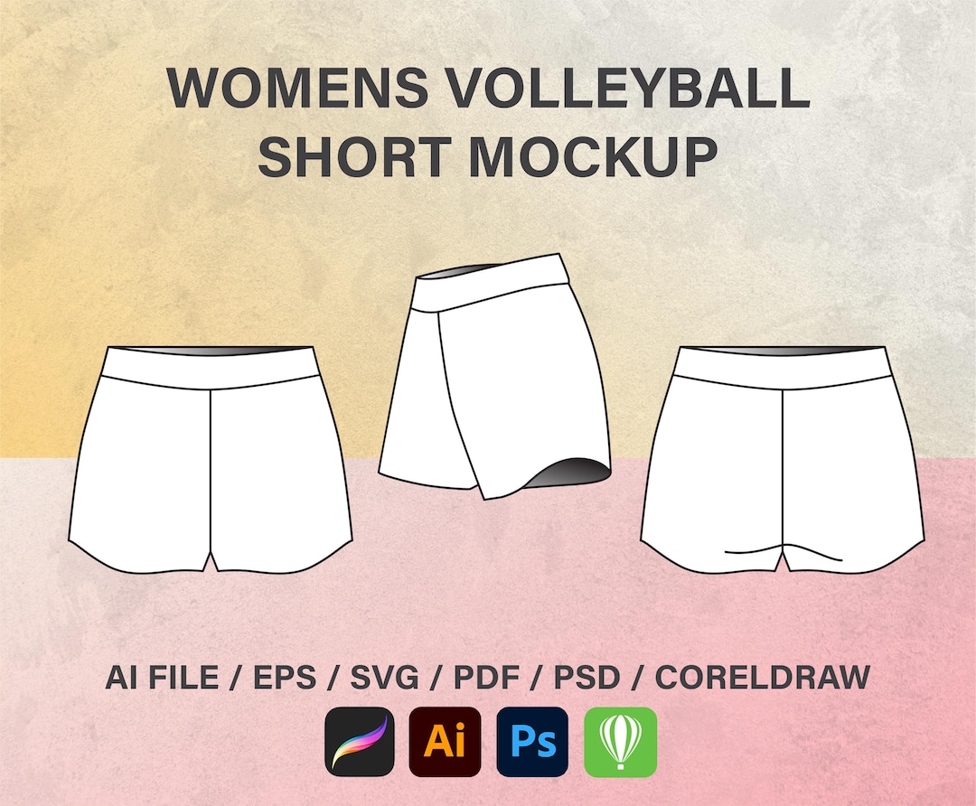 Womens Volleyball Short, Vector Short, Technical Sketch Sport Shorts ...