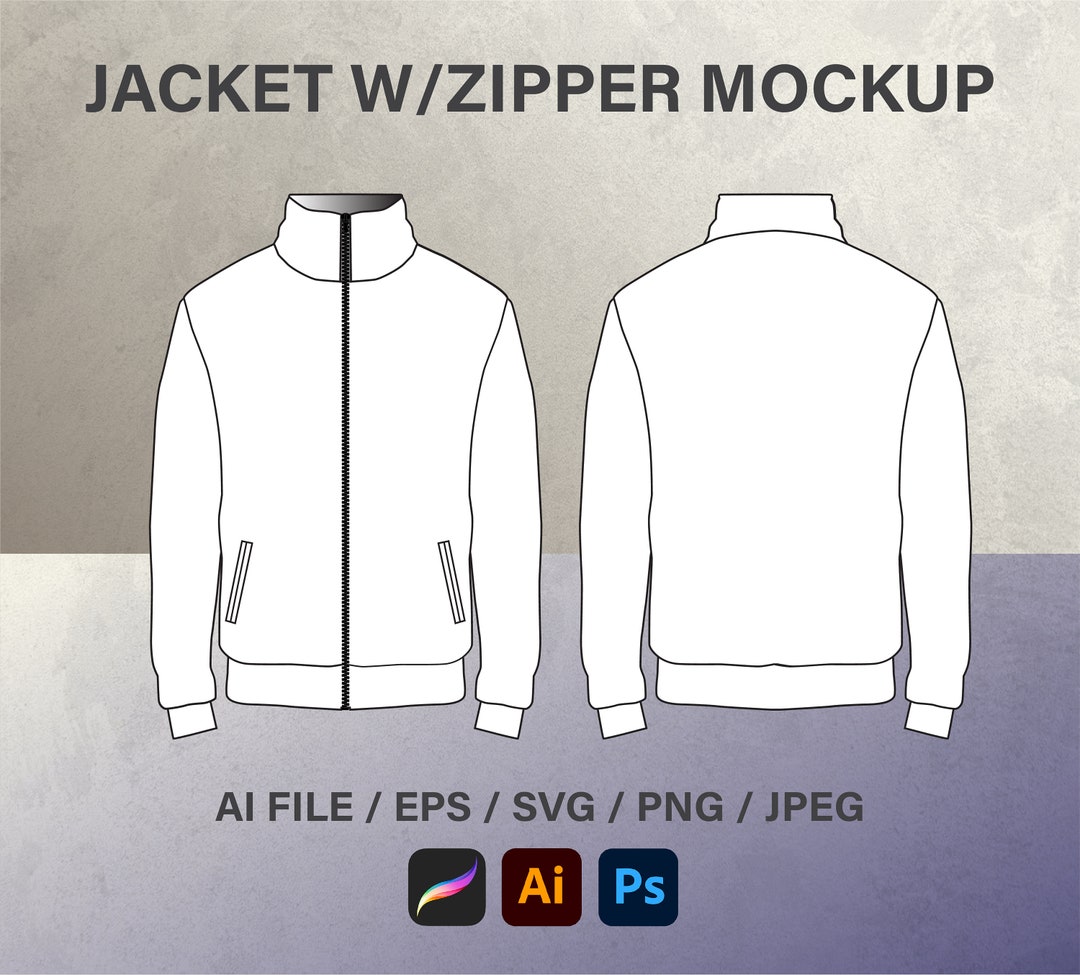 Vector Jacket Template Sweatshirt Mockup Vector Tech Pack - Etsy