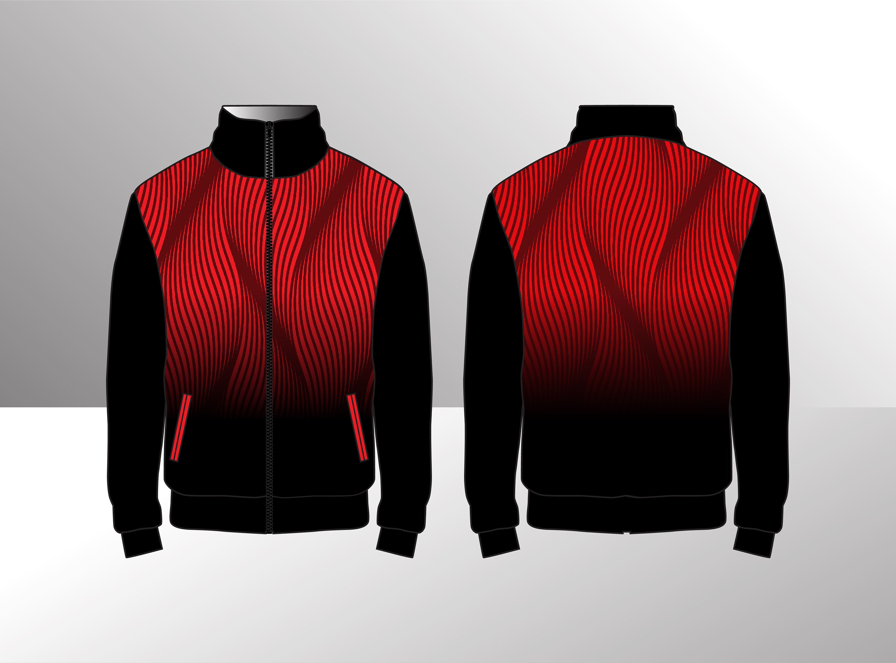 Vector Jacket Template Sweatshirt Mockup Vector Tech Pack - Etsy