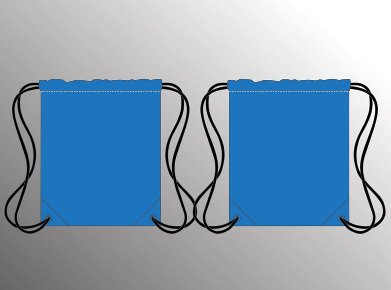 Drawstring Bag, Vector Bag Mockup, Technical Drawing, Fashion Bag, Flat ...