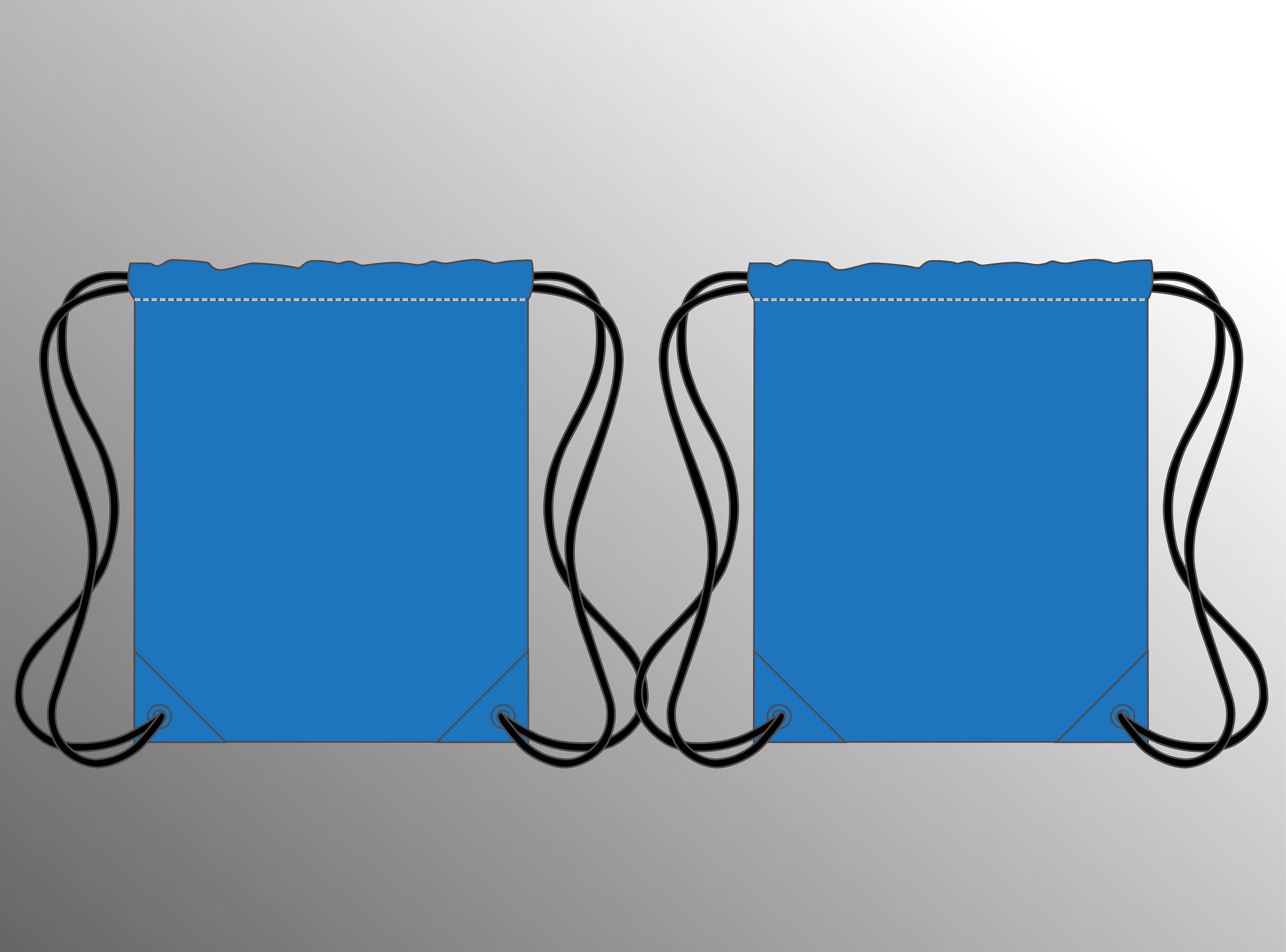 Drawstring Bag, Vector Bag Mockup, Technical Drawing, Fashion Bag, Flat ...