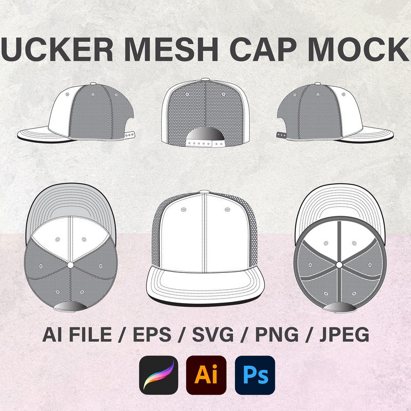 Trucker Hat Template - Etsy