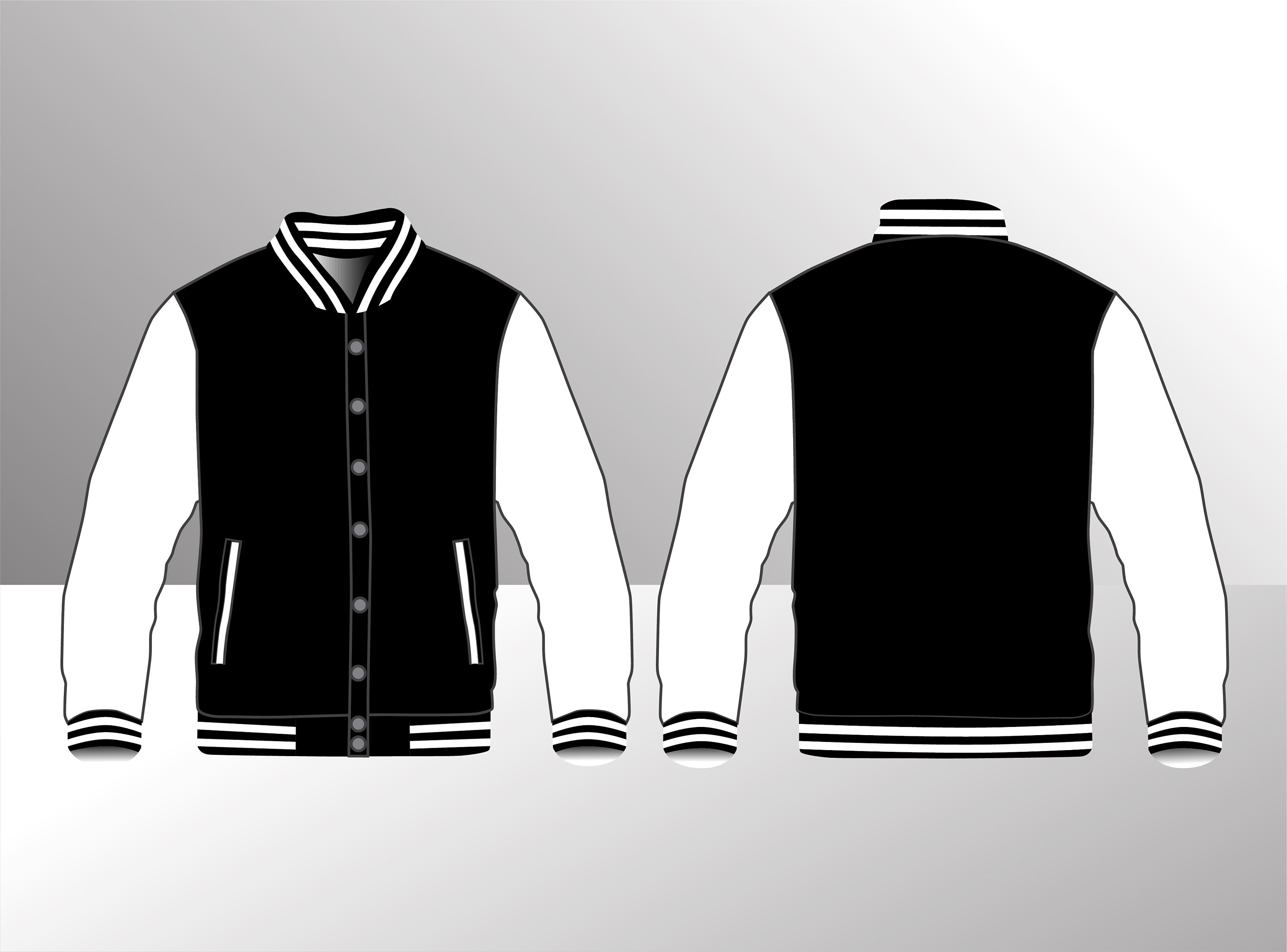 Varsity Jacket, Fashion Flat Templates, Technical Drawings, Fashion CAD ...