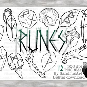 RUNES Lineart Pack Png Elements With Transparent Background Sticker ...