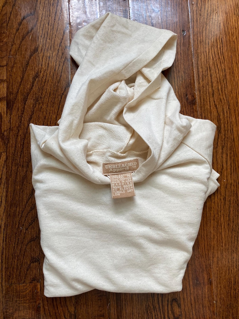 Unbleached Organic Cotton Hoodie Made in USA - Etsy