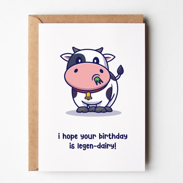 Cow Joke Birthday Card - Etsy