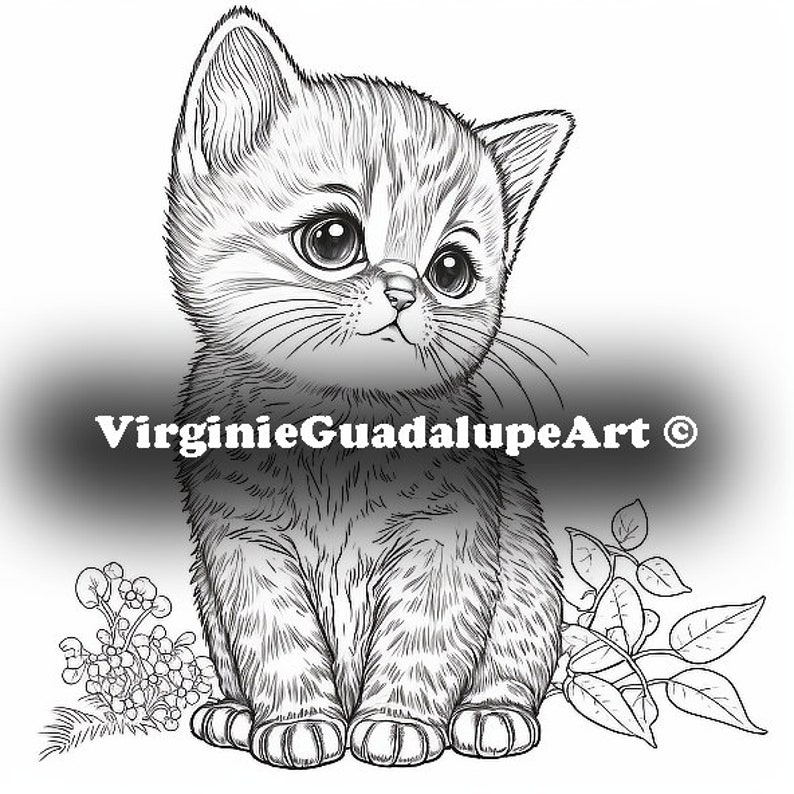 Cat Coloring Pages Pretty Meow Printable Coloring Sheets for - Etsy