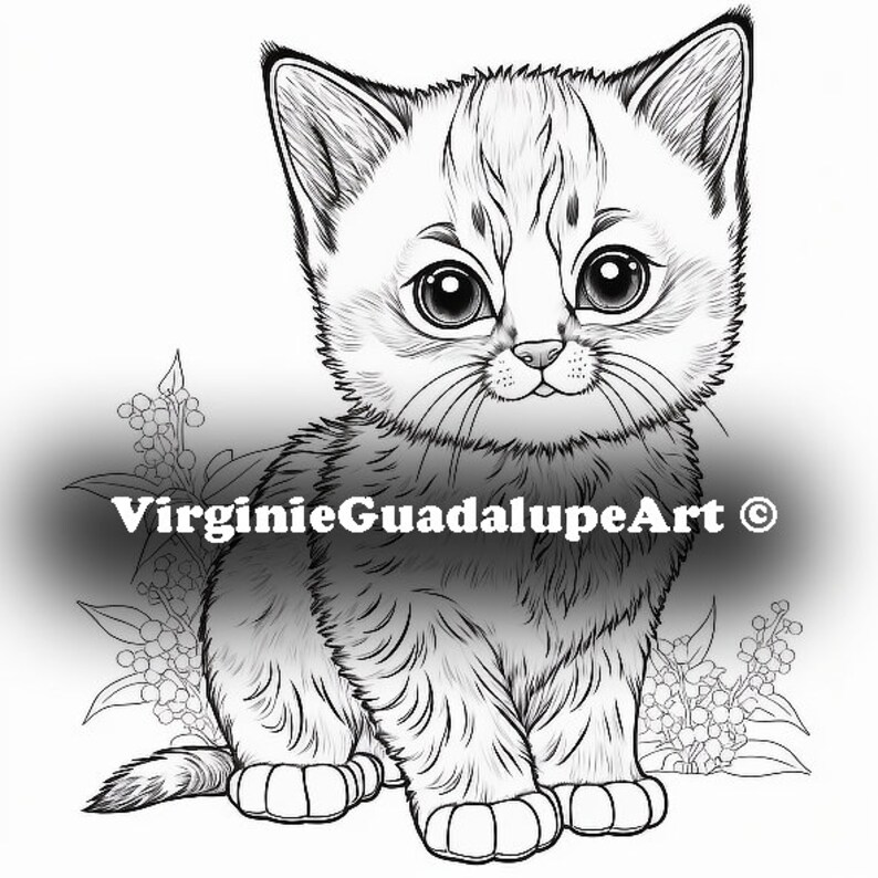 Cat Coloring Pages Pretty Meow Printable Coloring Sheets for - Etsy