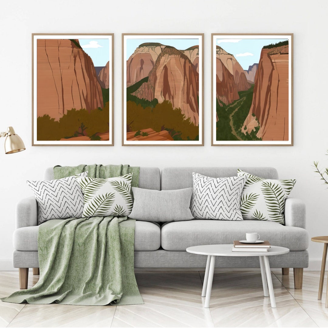 Zion National Park Printable Art Angels Landing Digital Graphic Design ...