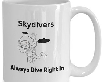 Skydiving Mug, Sky Diving Gift, Parachute Coffee Cup, Extreme Sports ...
