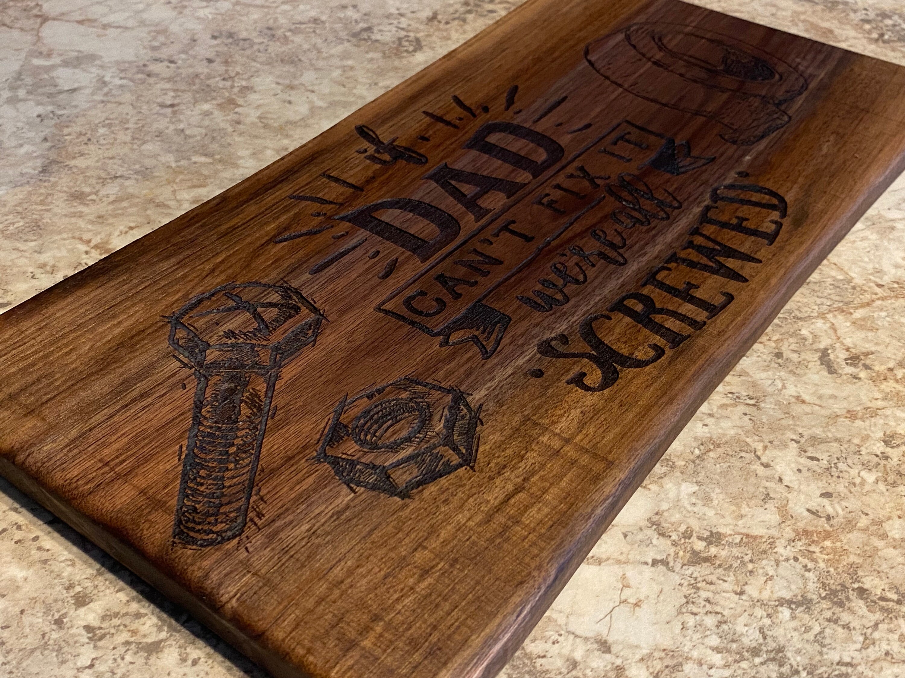 Fathers Day, Dad Sign, Live Edge Black Walnut - Etsy