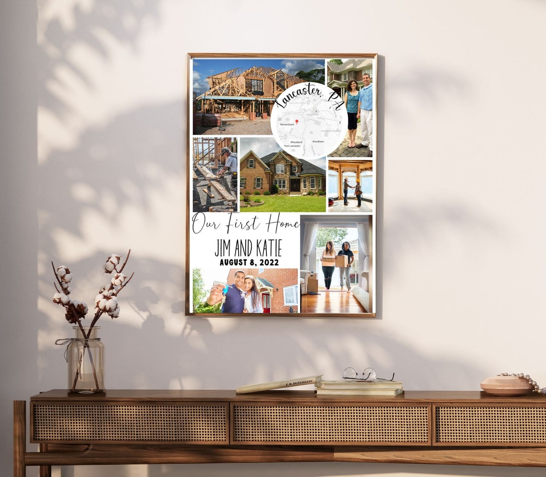 Custom Home Map Photo Collage, First Home Gift, Our First Home Map ...