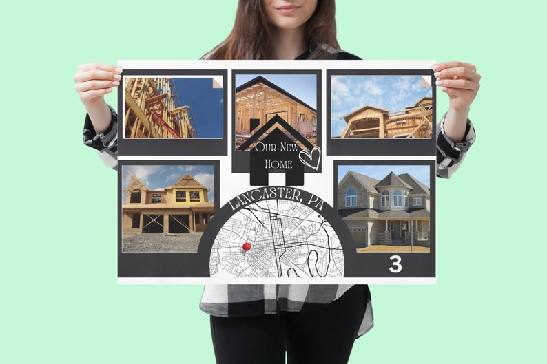 Custom Home Map Photo Collage, First Home Gift, Our First Home Map ...