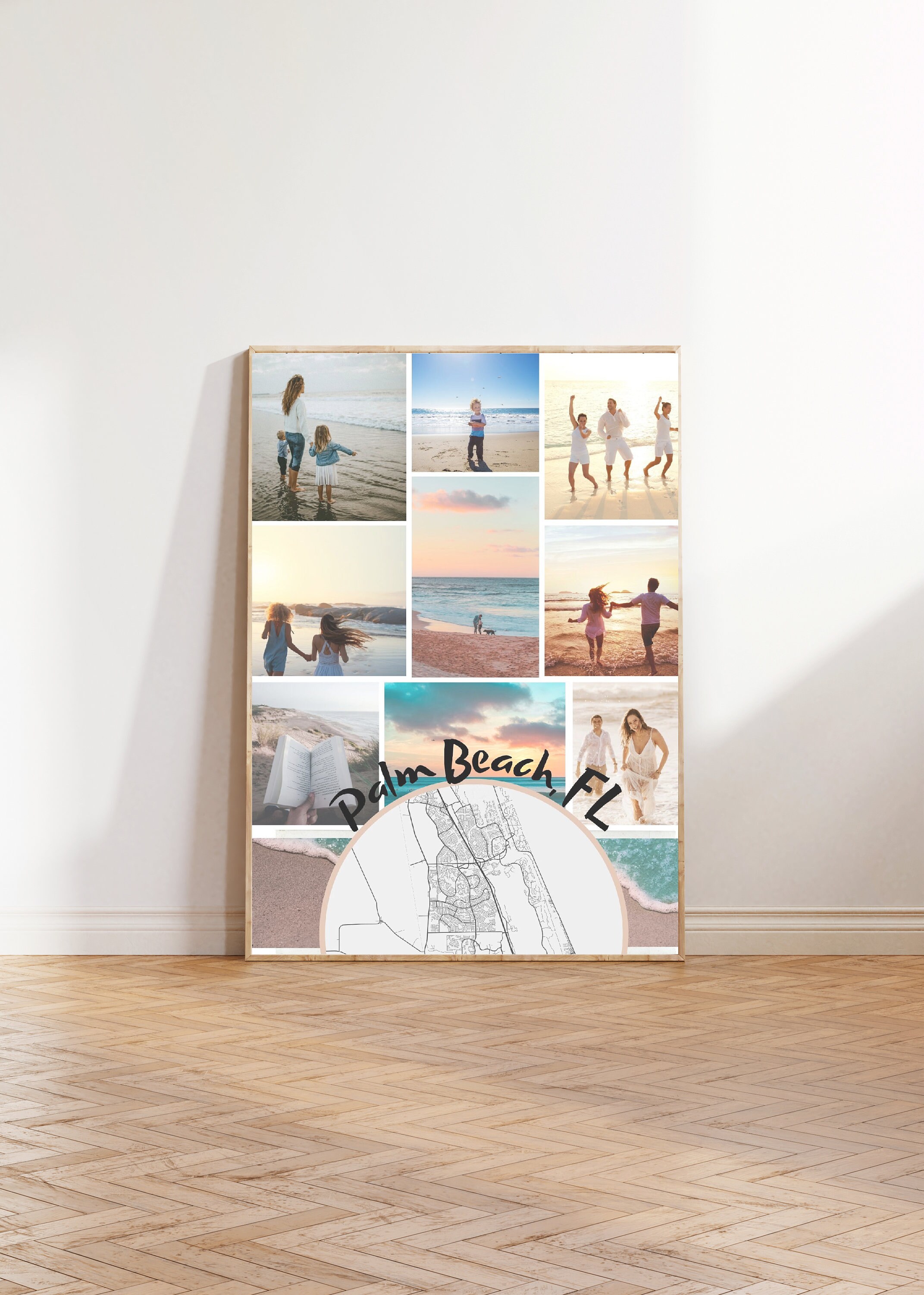 Custom Photo Collage Portrait, Travel Memories Gift, for Couples ...