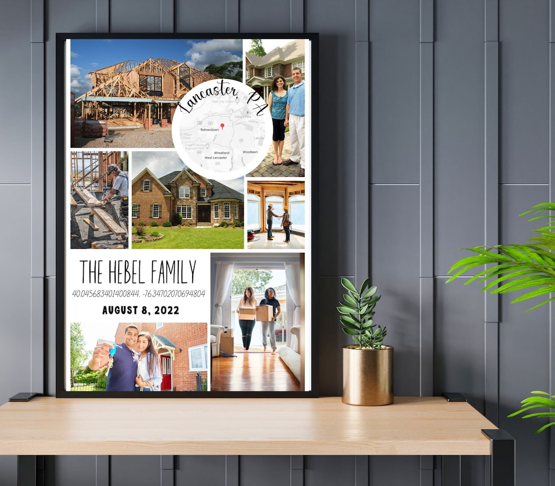 Custom Home Map Photo Collage, First Home Gift, Our First Home Map ...
