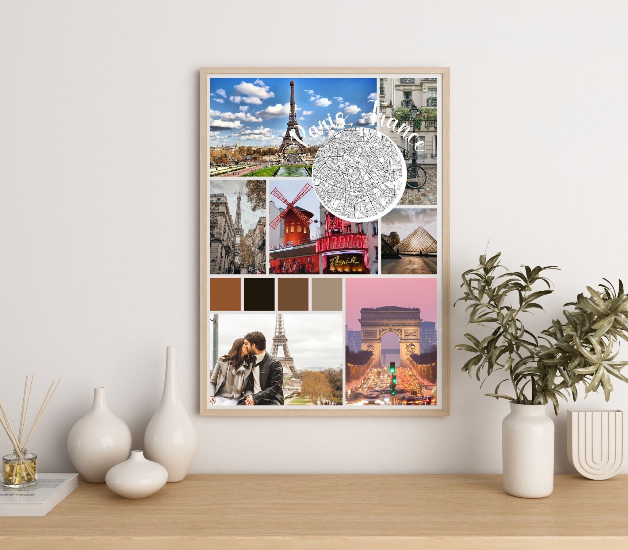 Family Vacation Photo Collage, Mom Photo Collage Gift, Map Photo ...