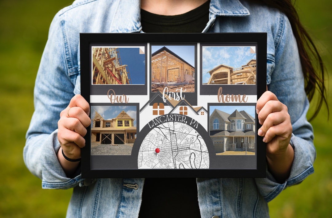 Custom Home Map Photo Collage, First Home Gift, Our First Home Map ...