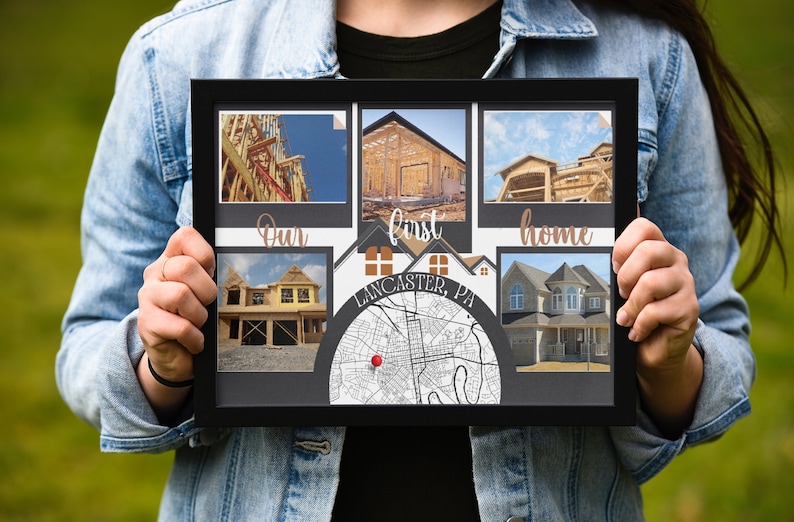 Custom Home Map Photo Collage, First Home Gift, Our First Home Map ...