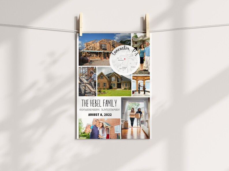 Custom Home Map Photo Collage First Home Gift Our First Home - Etsy