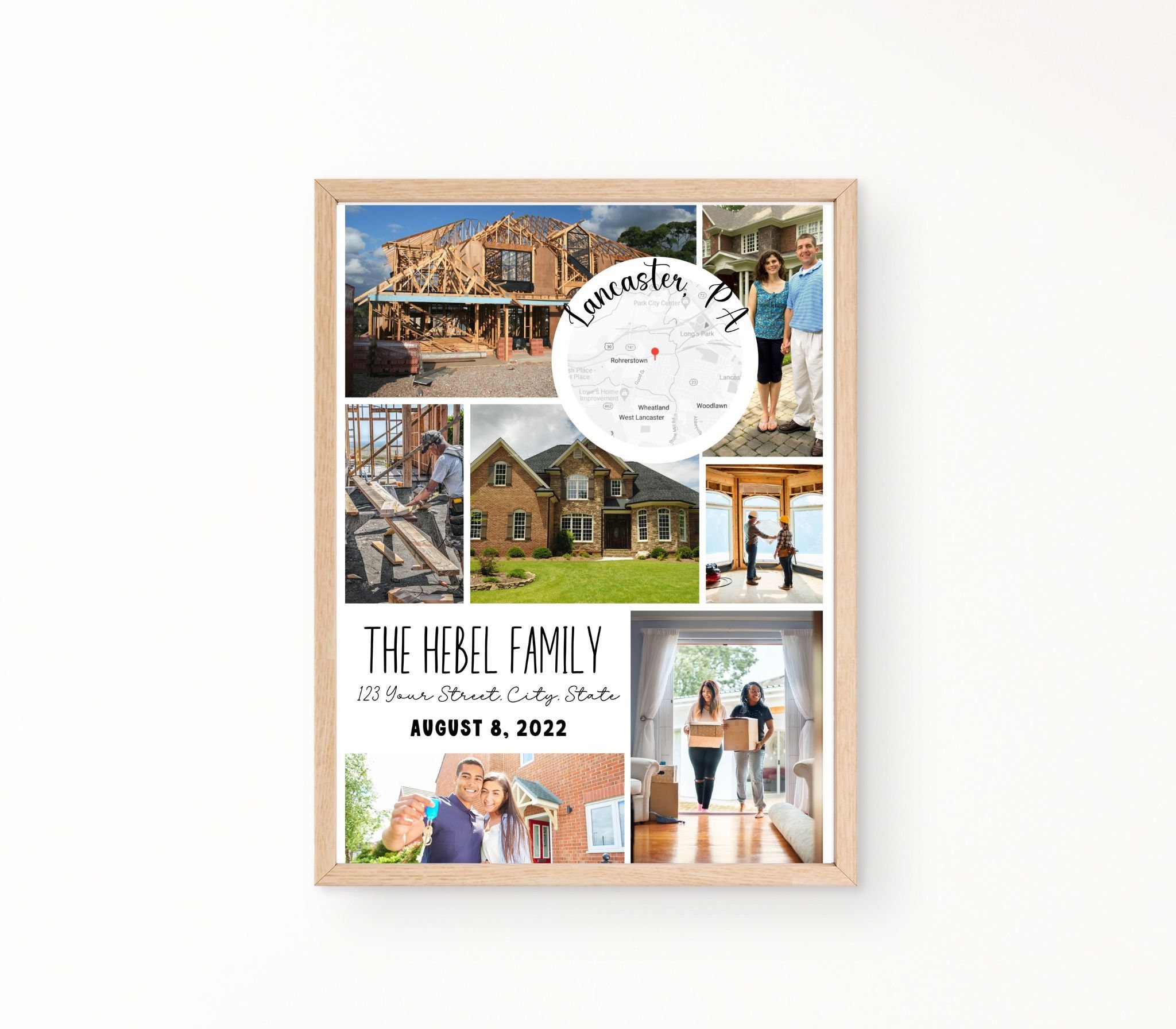 Custom Home Map Photo Collage, First Home Gift, Our First Home Map ...